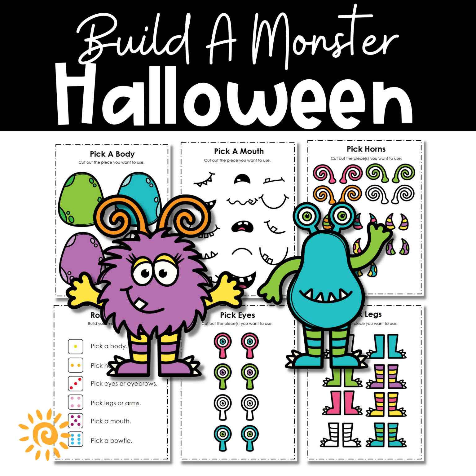 Printable Build-a-Monster Halloween Craft