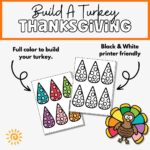 Build A Turkey + Writing Papers - Thanksgiving Craft & Game
