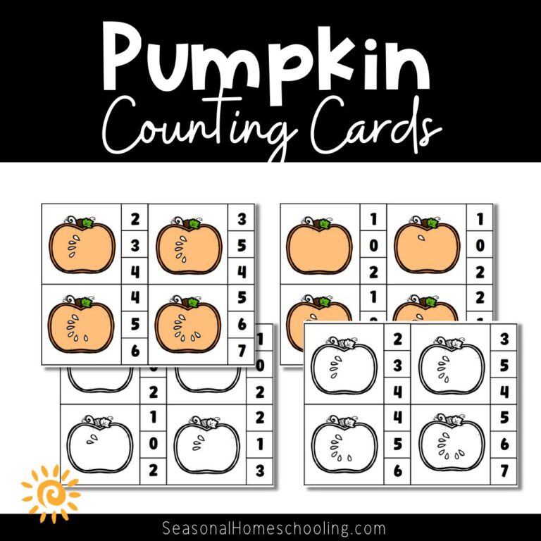 Halloween Pumpkin Counting Clip Cards samples
