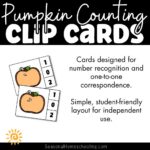 Halloween Pumpkin Counting Clip Cards samples