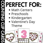Valentine's Day Counting Clip Cards - Counting to 10 + Flashcards