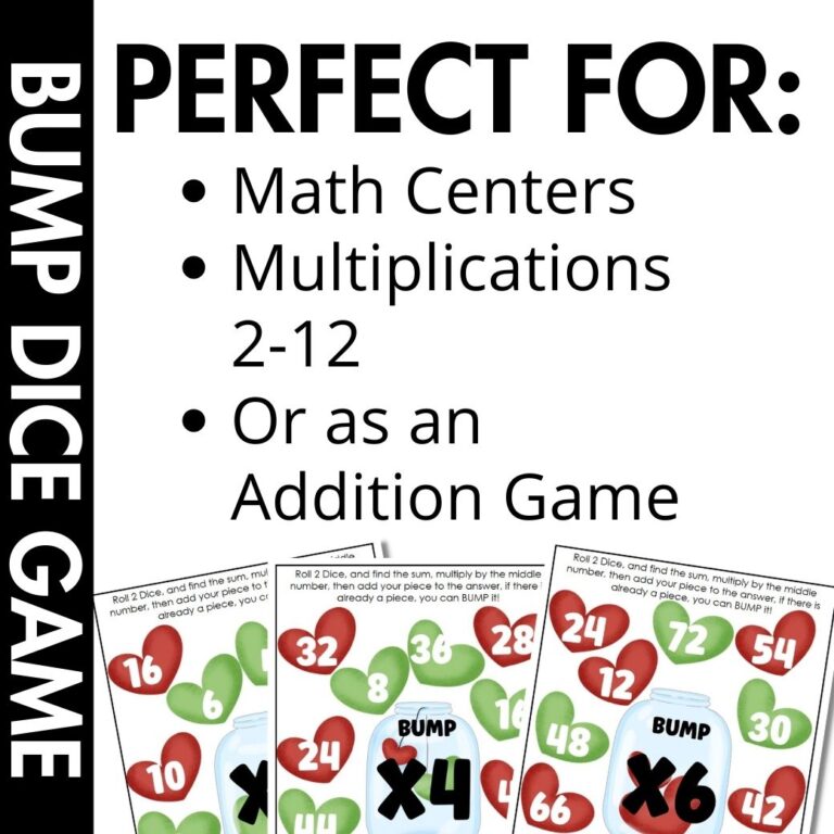 Valentine's Day Multiplication Bump Game