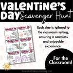 Valentine’s Scavenger Hunt Cards for the Classroom | Printable Indoor ...