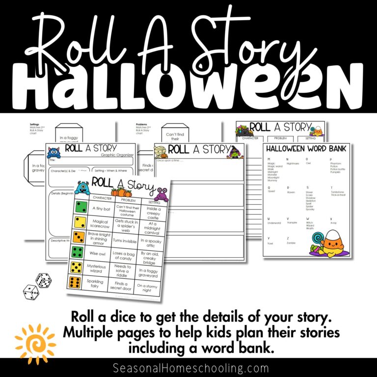 Halloween Roll A Story | Story Elements Graphic Organizer