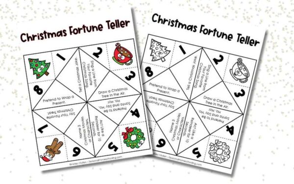 Free Christmas Fortune Teller Printable for Kids
