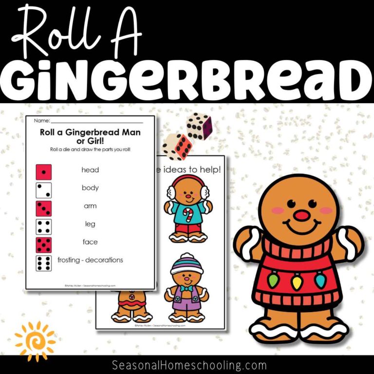 Free Roll-a-Gingerbread-Man Dice Game