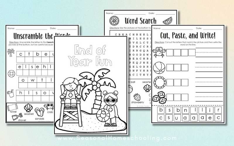 Last Days of School Fun with These End of Year Activity Pages