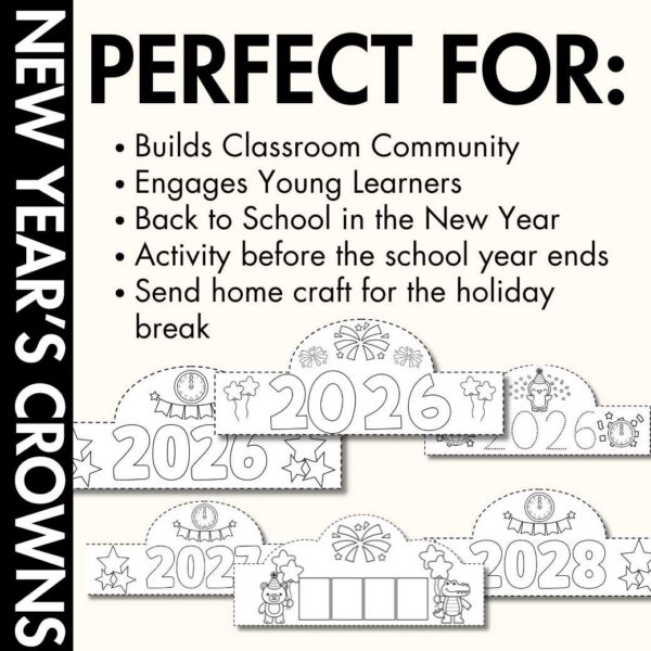 New Year Crowns for Preschool and Kindergarten