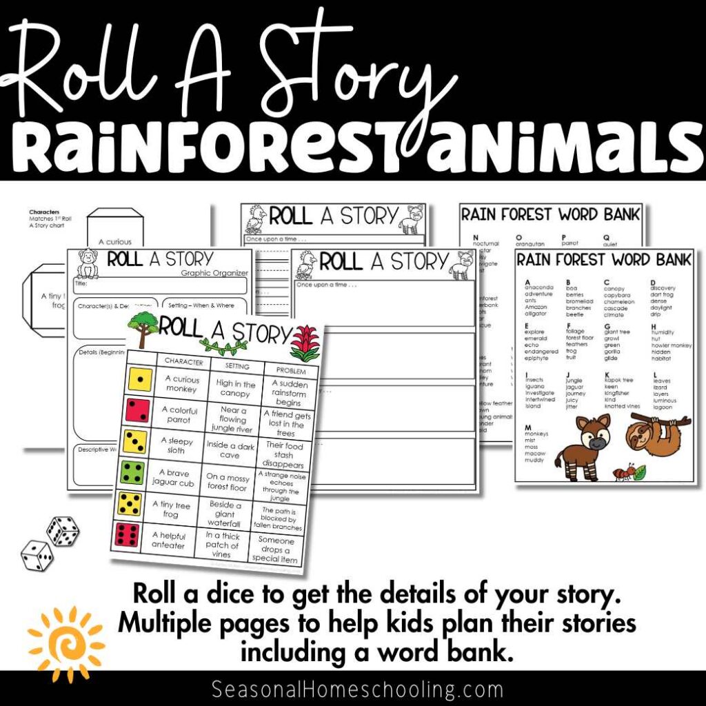 Rainforest Animals Roll A Story | Creative Writing Activity