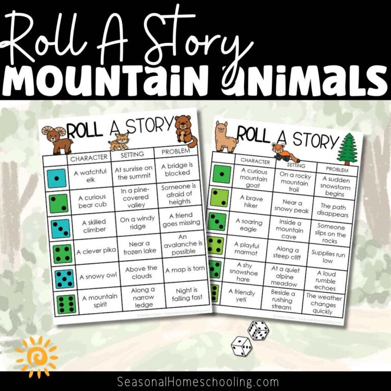 Mountain Animal Roll A Story | Creative Writing Activity Graphic Organizers