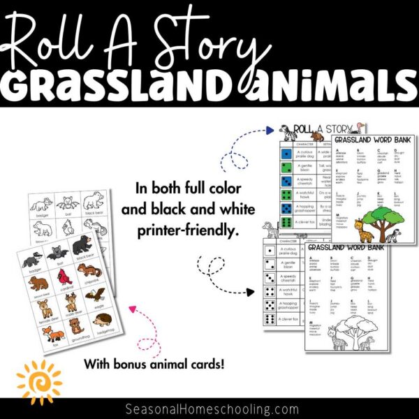 Grassland Animal Roll A Story | Creative Writing Activity